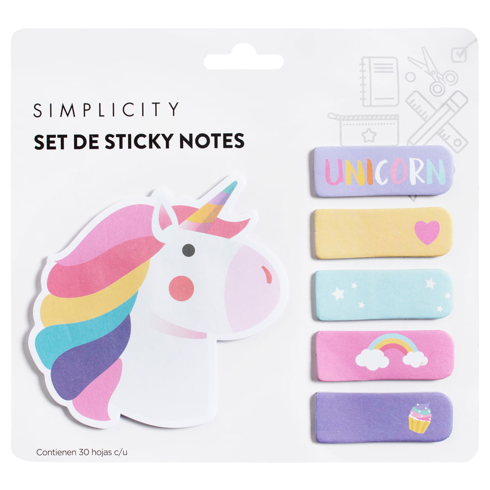 Set Simplicity Sticky Notes Unicornio - Simplicity