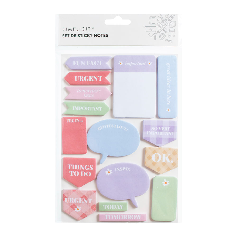Set Simplicity Sticky Notes Multi Colorfull | Simplicity - Simplicity
